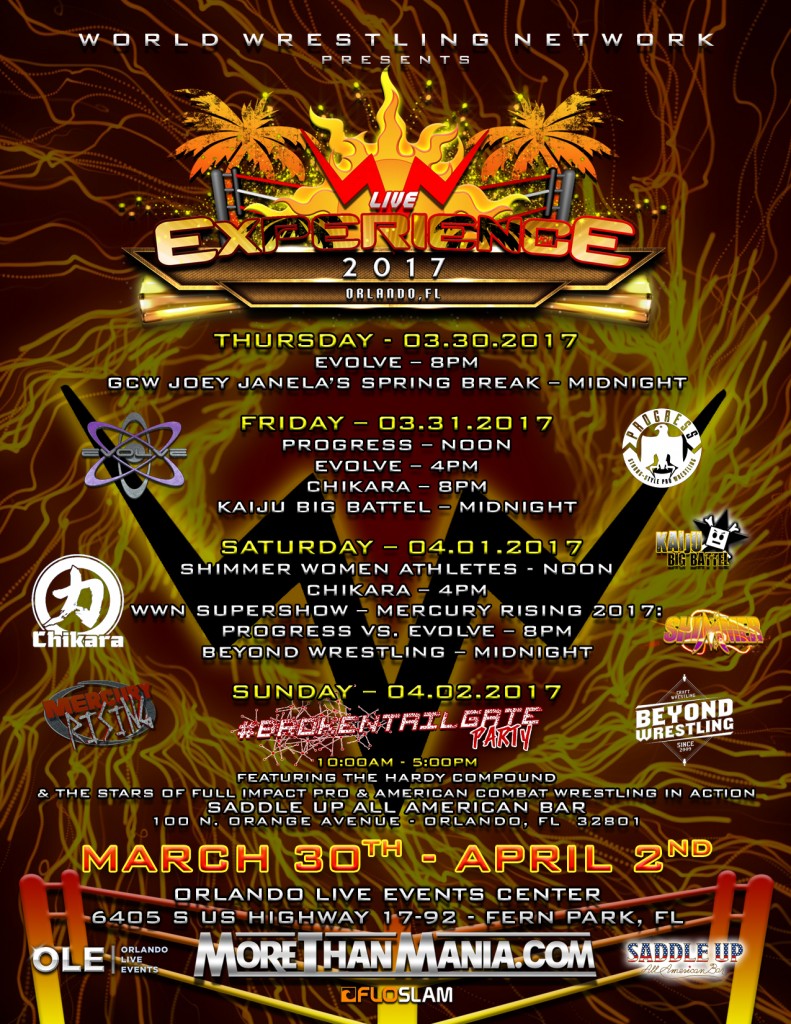 Complete Wrestlemania Weekend Schedule At WWNLive Experience - WWNLIVE